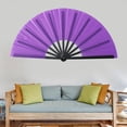NANMELX Kung Fu Foldable Handheld Fan with Plasatic Black Frame for Art ...