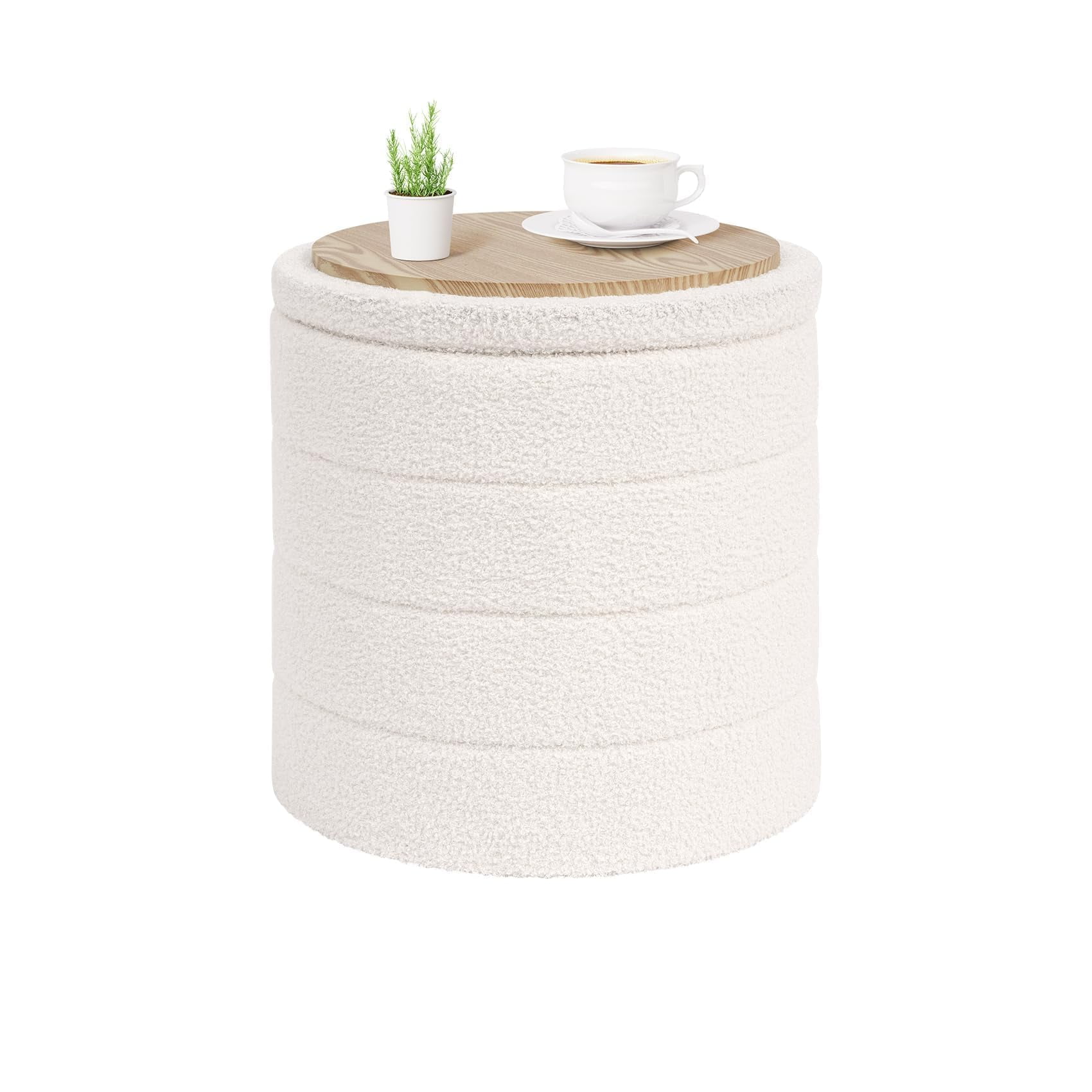 Click here for Pinplus Round Storage Ottoman Foot Rest Stool With... prices