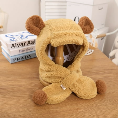 Winter New Children'S Fashion Ear Caps, Plush Big Ears Hood Scarf One ...