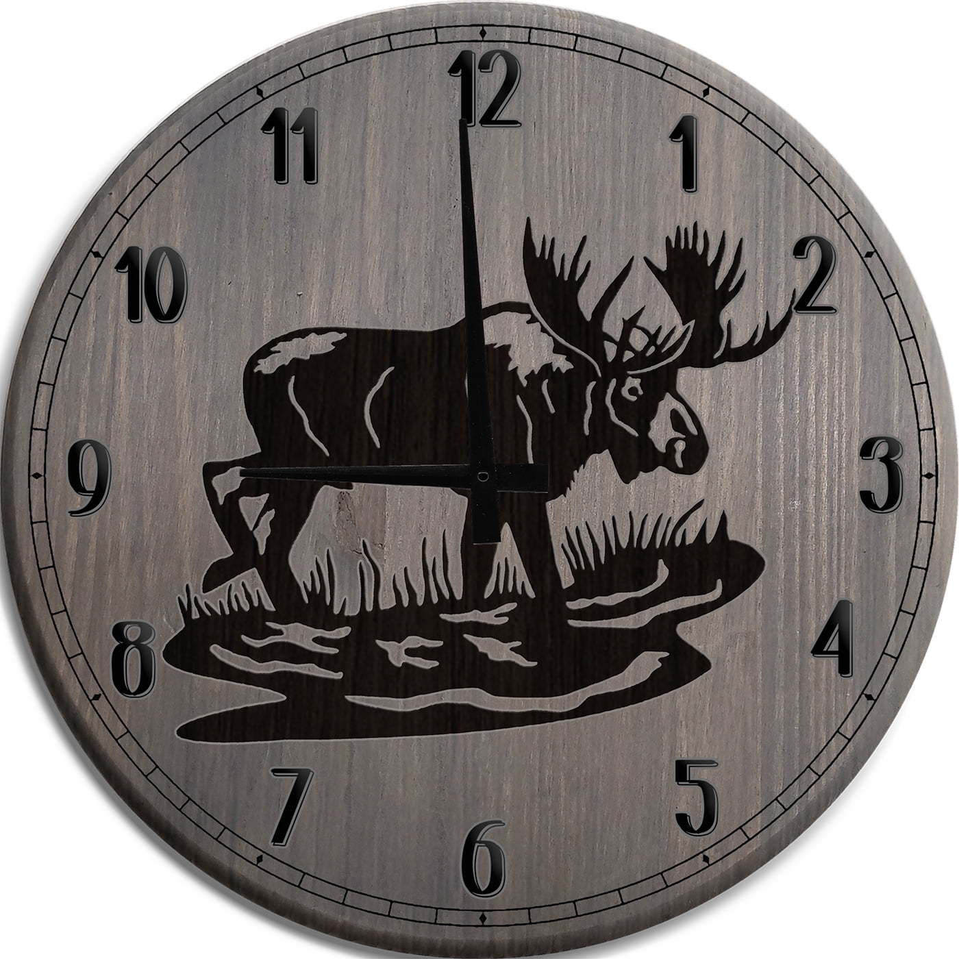 Large Wall Clock Moose Elk Big Game Hunting Man Cave Wall Decor ...