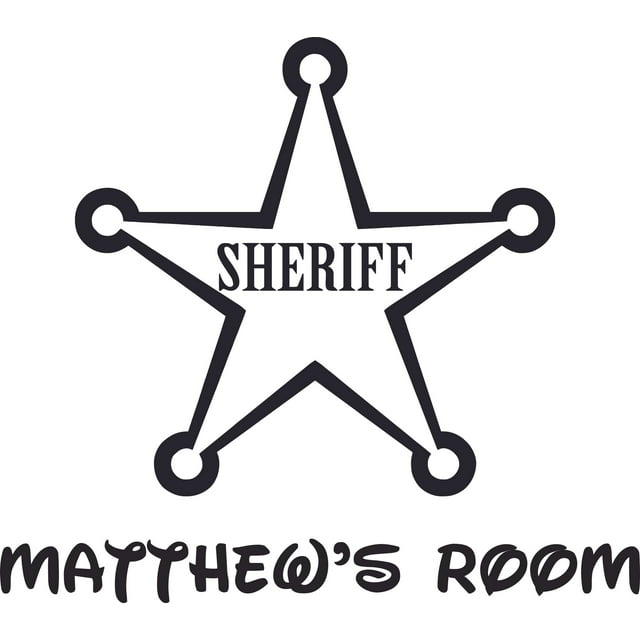 Sheriff Badge Wall Art Design Customized Name Wall Decal - Custom Vinyl ...
