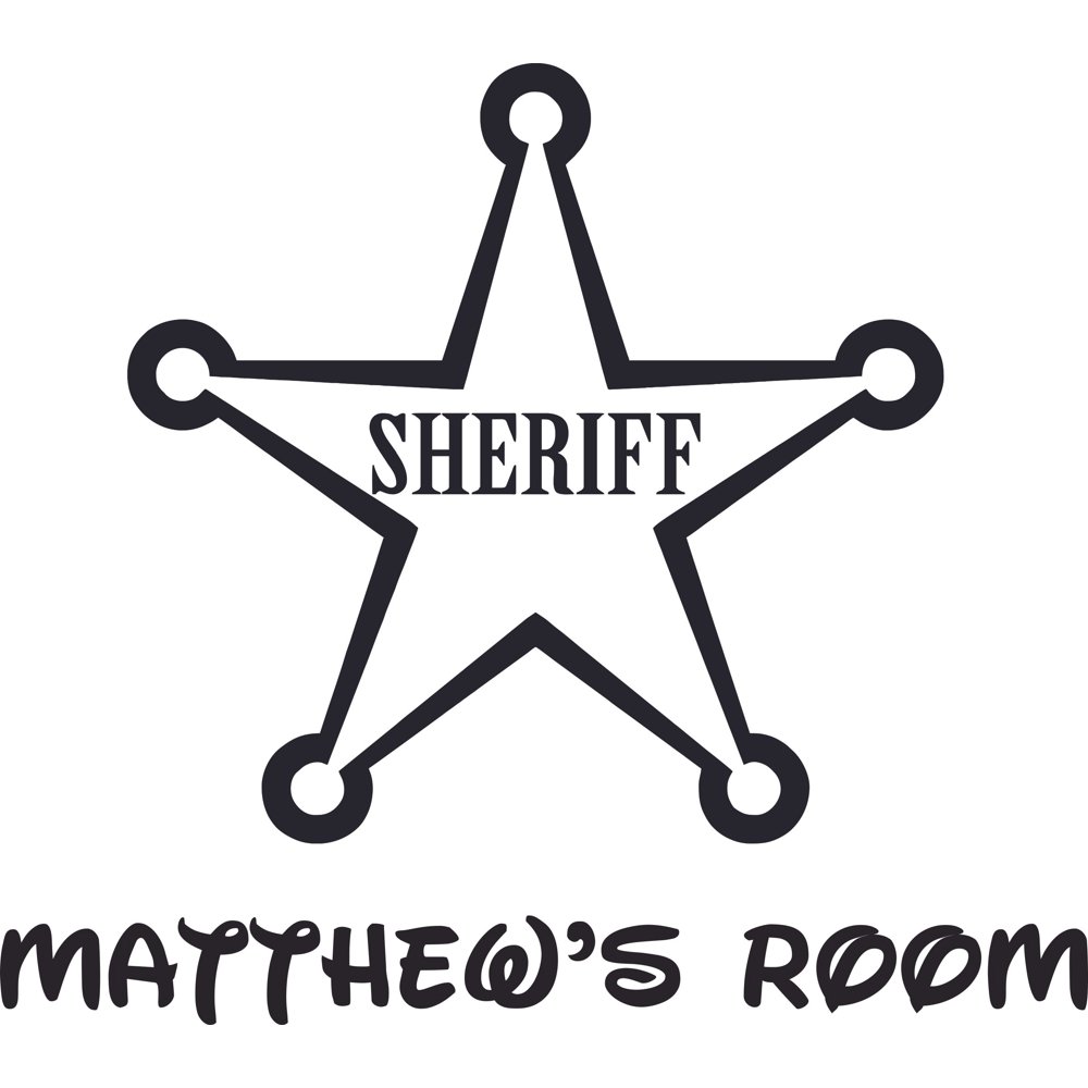 Sheriff Badge Wall Art Design Customized Name Wall Decal - Custom Vinyl ...