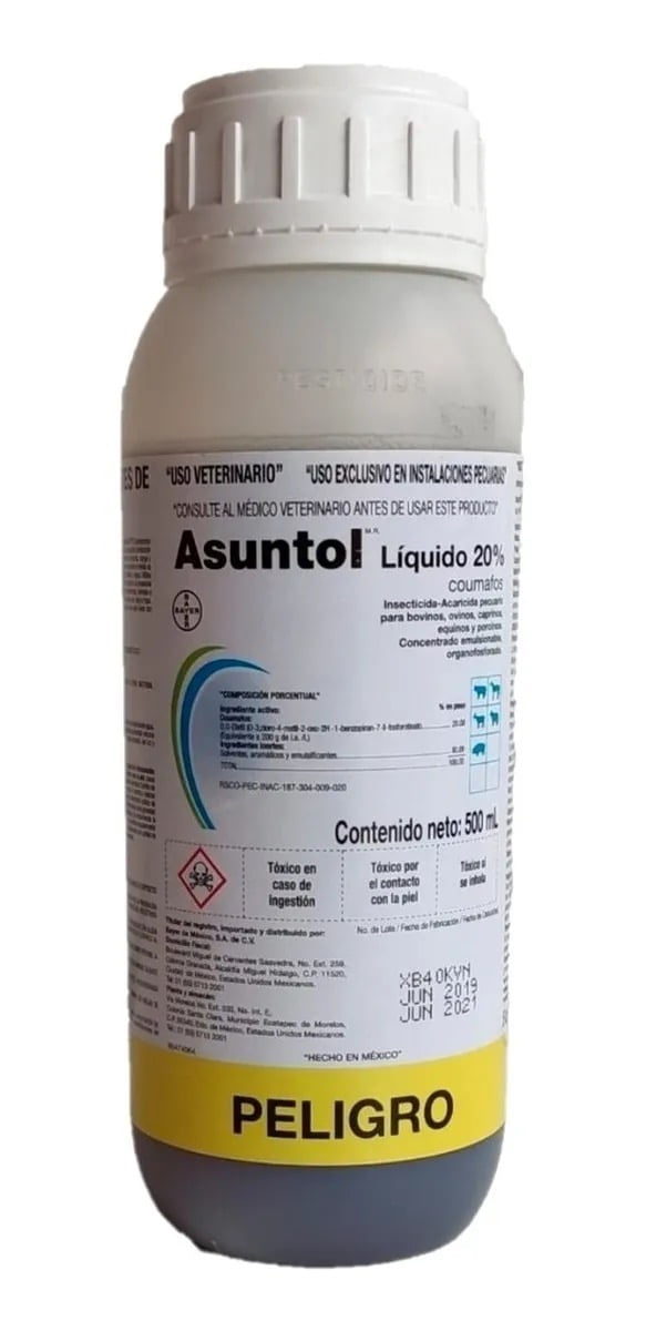 Asuntol Liquido 500ml Garrapaticidas Ácido Fosfórico Bayer Líquido ...