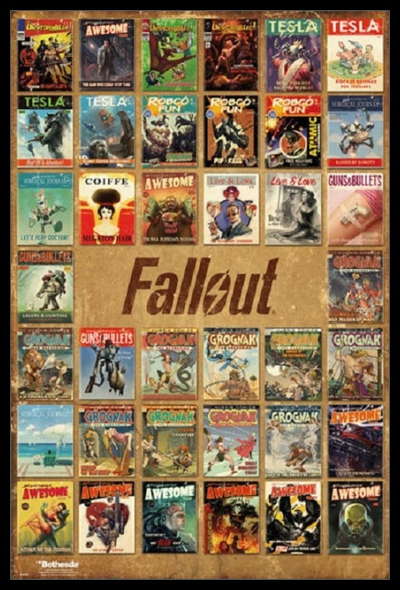 Fallout 4 - Magazine Covers Laminated & Framed Poster (24 x 36 ...