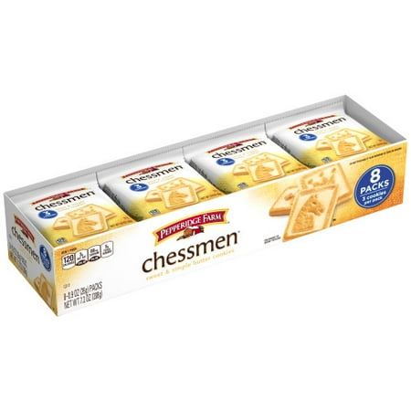 Pepperidge Farm Chessmen Butter Cookies, 7.2 oz. Multi-pack Tray, 8 ...