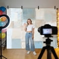 Blue Brown Color Blocks Backdrop for Photography,Fabric Photo ...