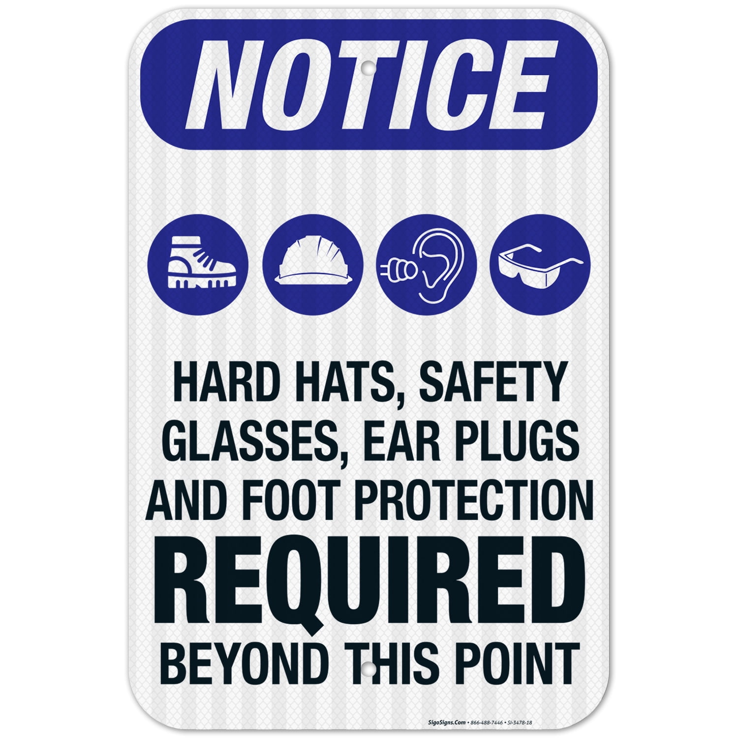 Hear Hats Safety Glasses Ear Plugs And Foot Protection Required Sign ...