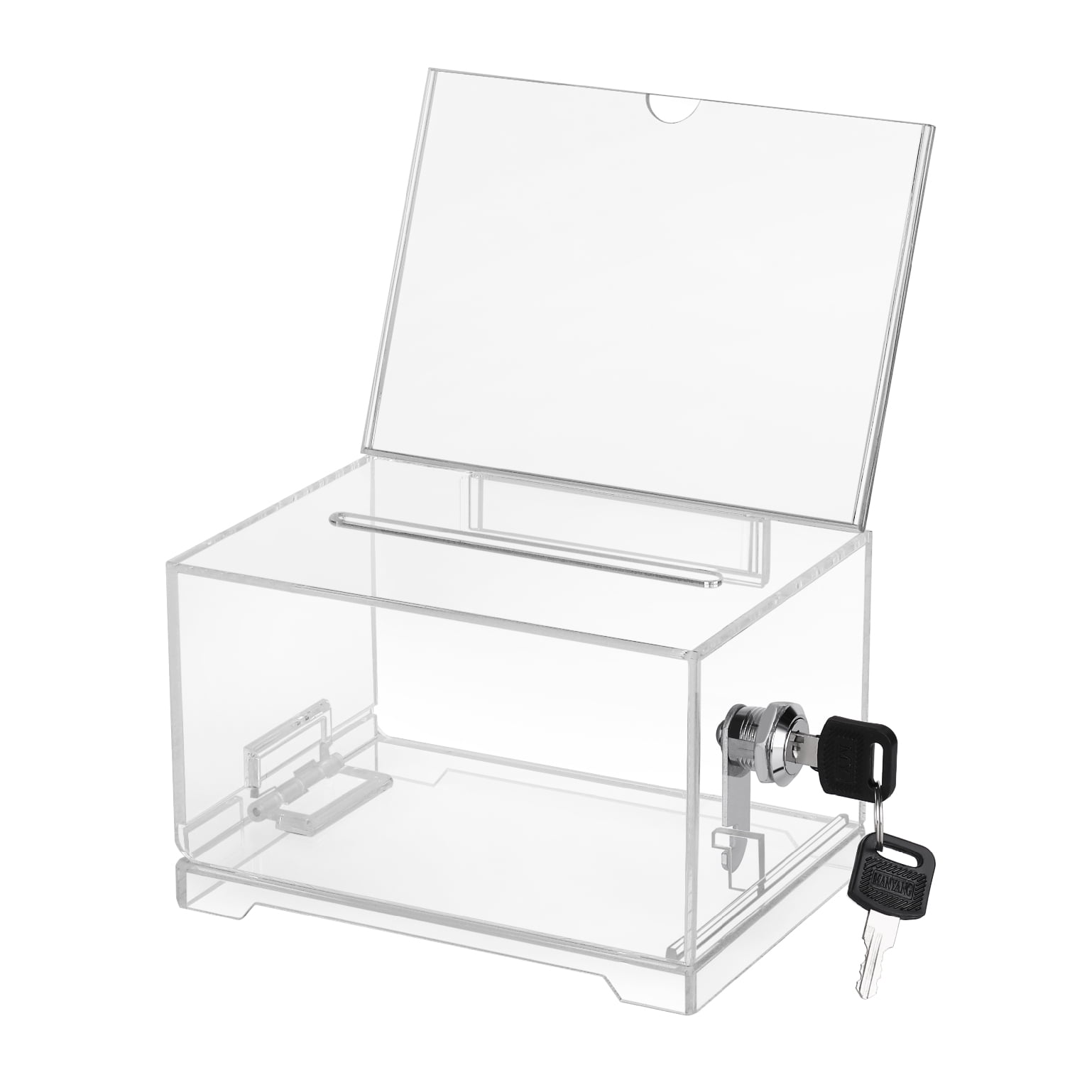 Clear Ballot Box w/ Removable Sign Holder/Header, Self-Standing Acrylic ...