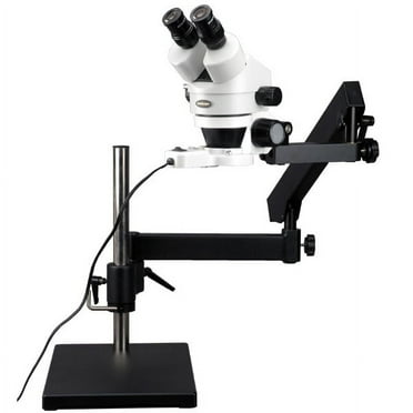 AmScope SM-3TZZ-144A-B 3.5X-180X Black Trinocular Stereo Zoom ...
