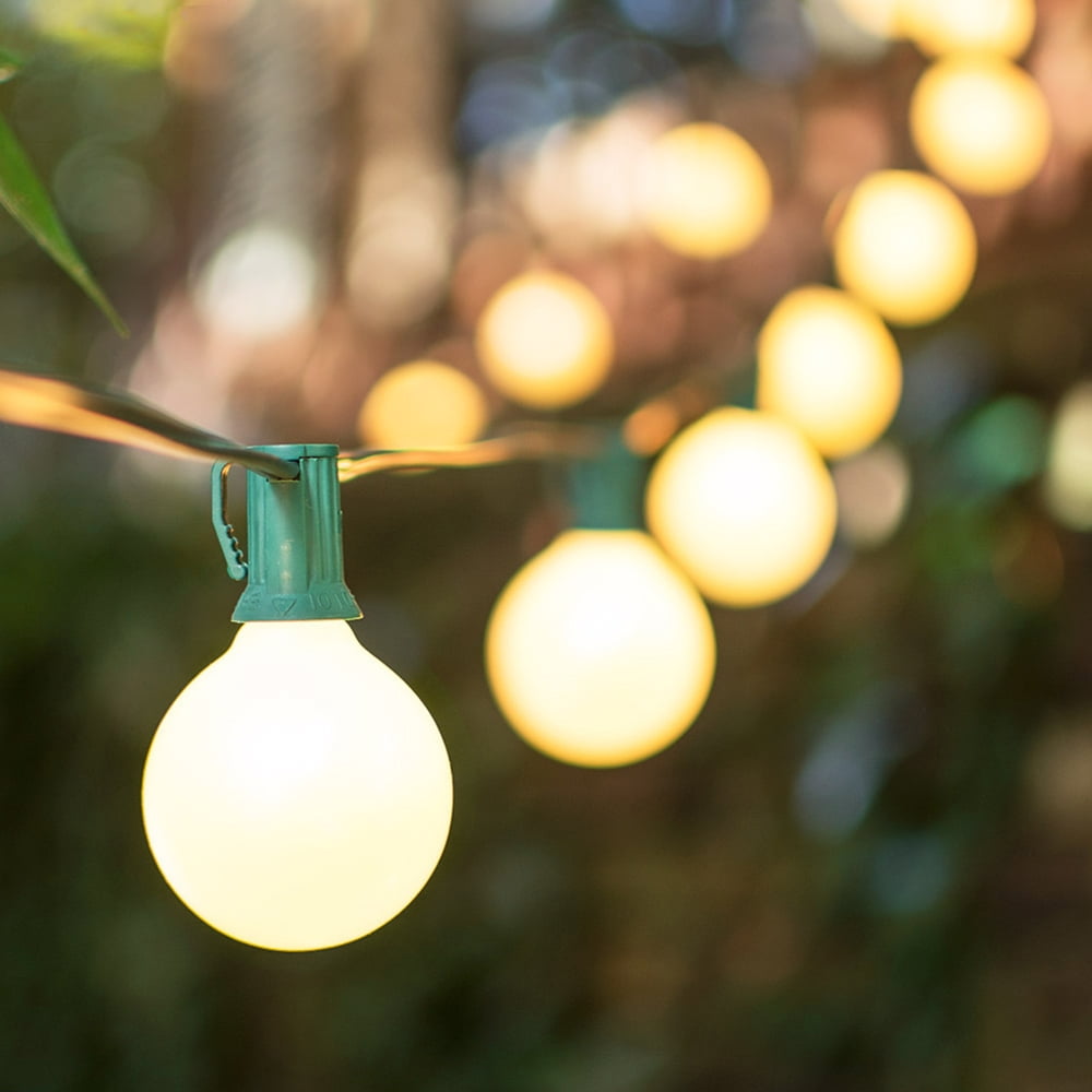 Outdoor String Lights Globe String Lights 2 Inch E12 Bulbs 100 ft ...