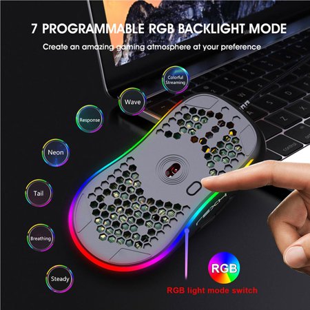 Wired Mouse RGB Luminous Gaming Mouse Mouse With 6 Wired Mouse Buttons ...