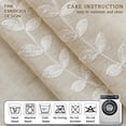 2 Panels Linen Leaf String Floral Embroidered Semi Sheer Curtain ...