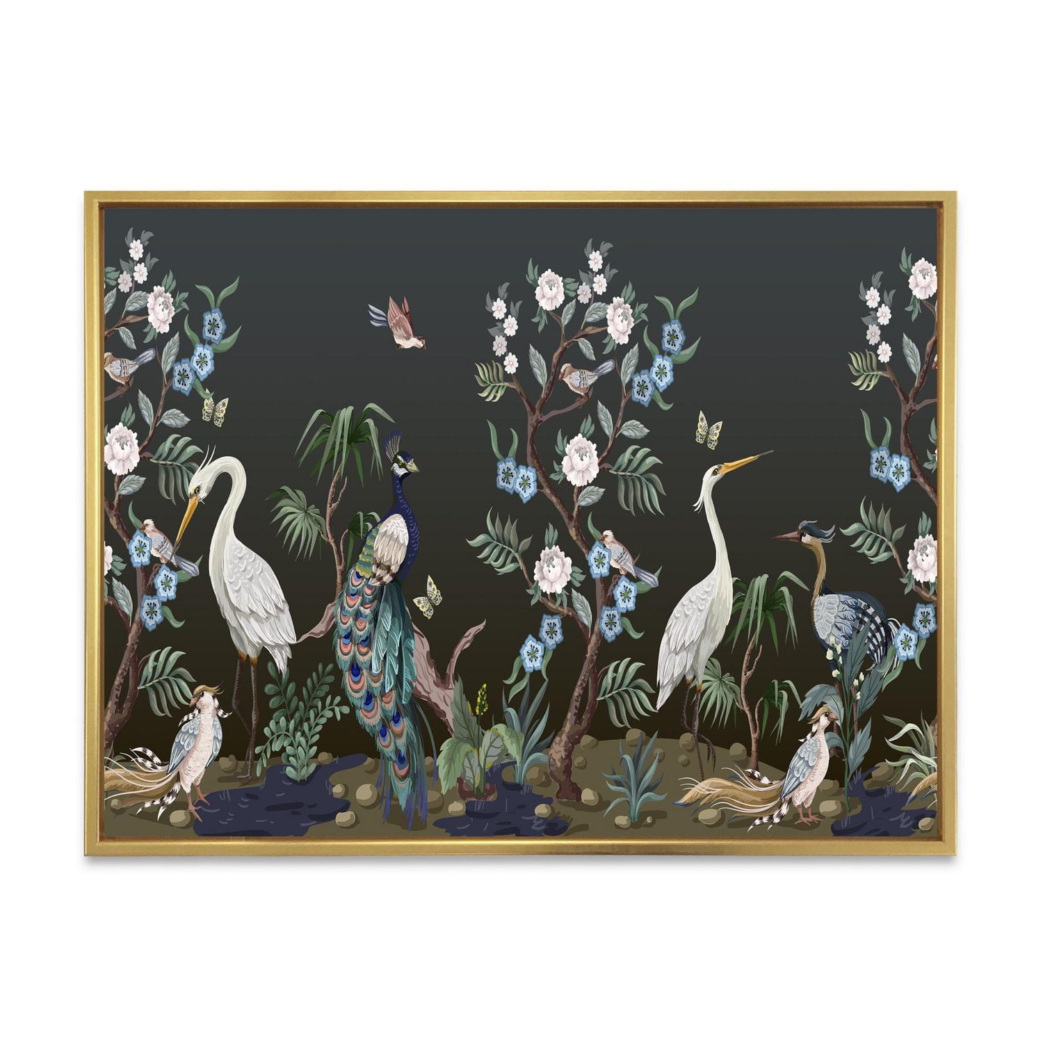 Click here for Designart Chinoiserie With Birds And Peonies Iv Fl... prices