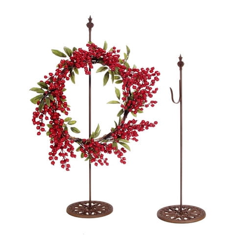 Standing Metal Wreath Hanger - Rusted - 30 inches - Walmart.com