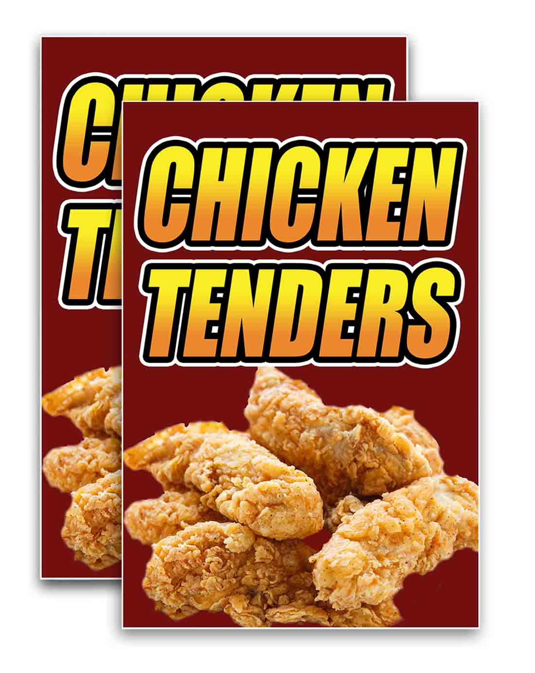 Chicken Tenders (24" X 36") Vinyl Decal Only (Pack of 2) |Sign|Sticker ...