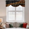 Black Gold Marble Tie Up Valances Curtain, Brown Luxury Modern Abstract ...
