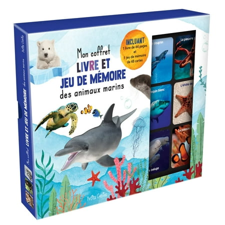 Mon coffret livre et jeu de mémoire des animaux marins (French Book ...