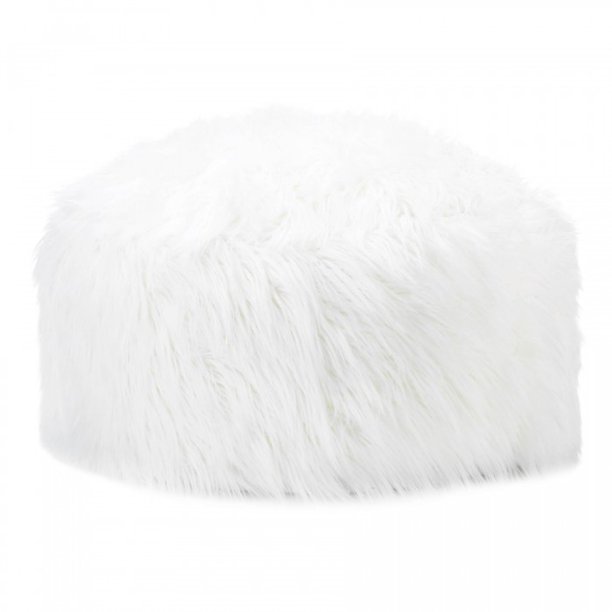EXTRA LARGE FUZZY WHITE OTTOMAN - Walmart.com