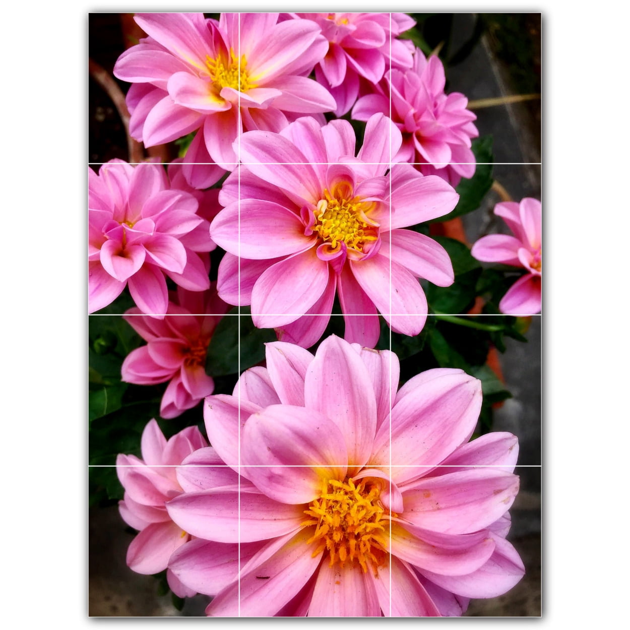 Picture-Tiles.com: Flowers Ceramic Tile Wall Mural WAL500632-34M. 18"W ...