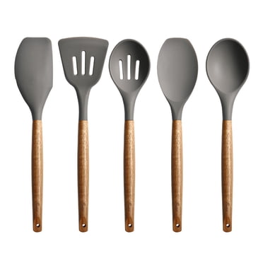 Oster Everwood Kitchen Nylon Tools Set with Wood Inspired Handles, Set ...