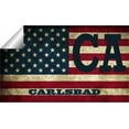 Carlsbad CA California San Diego County Vintage US Flag Decal Bumper ...