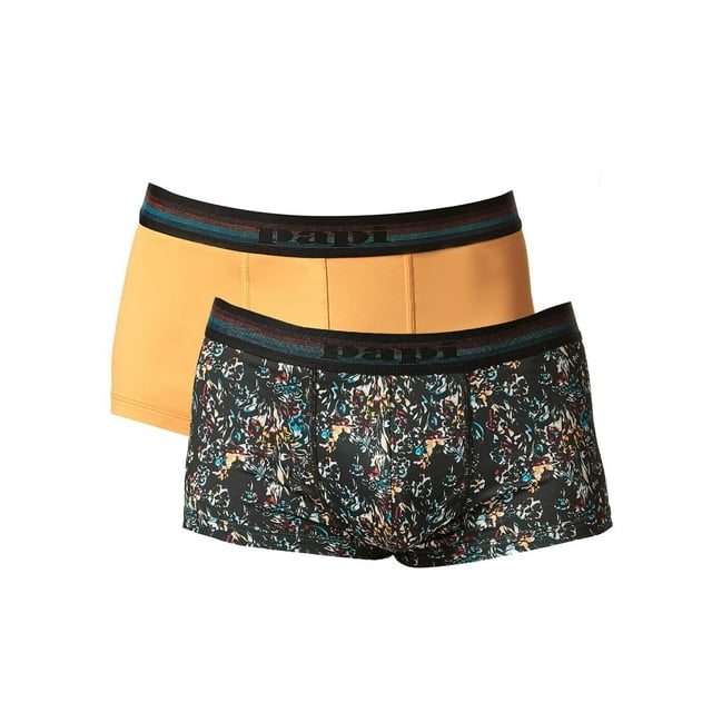 Papi 2-Pack Brazilian Trunk Underwear - UMPA107 (Black/Cadmium Yellow ...