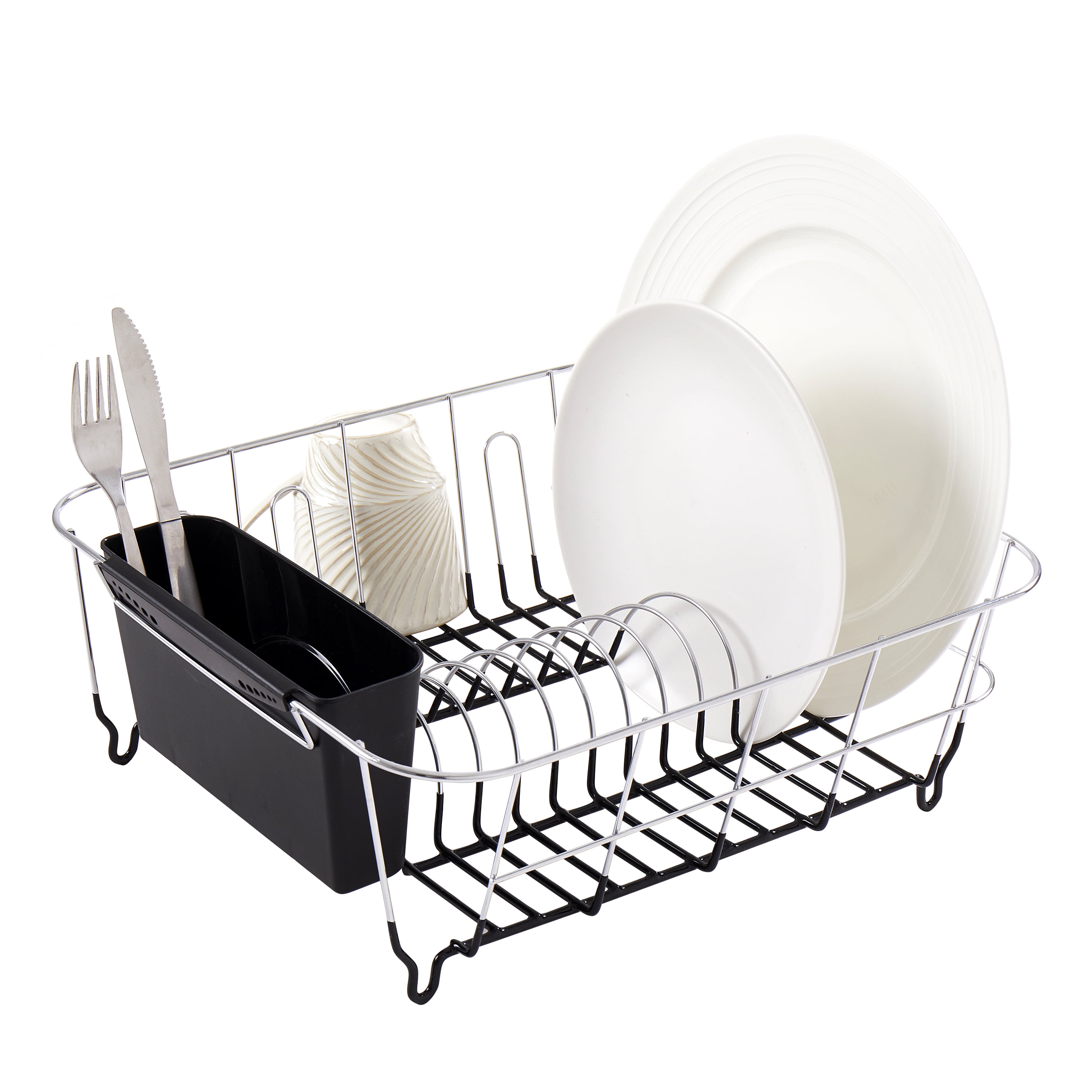 Sweet Home Collection Chrome Plated Steel Small 2 Piece Dish Drainer ...