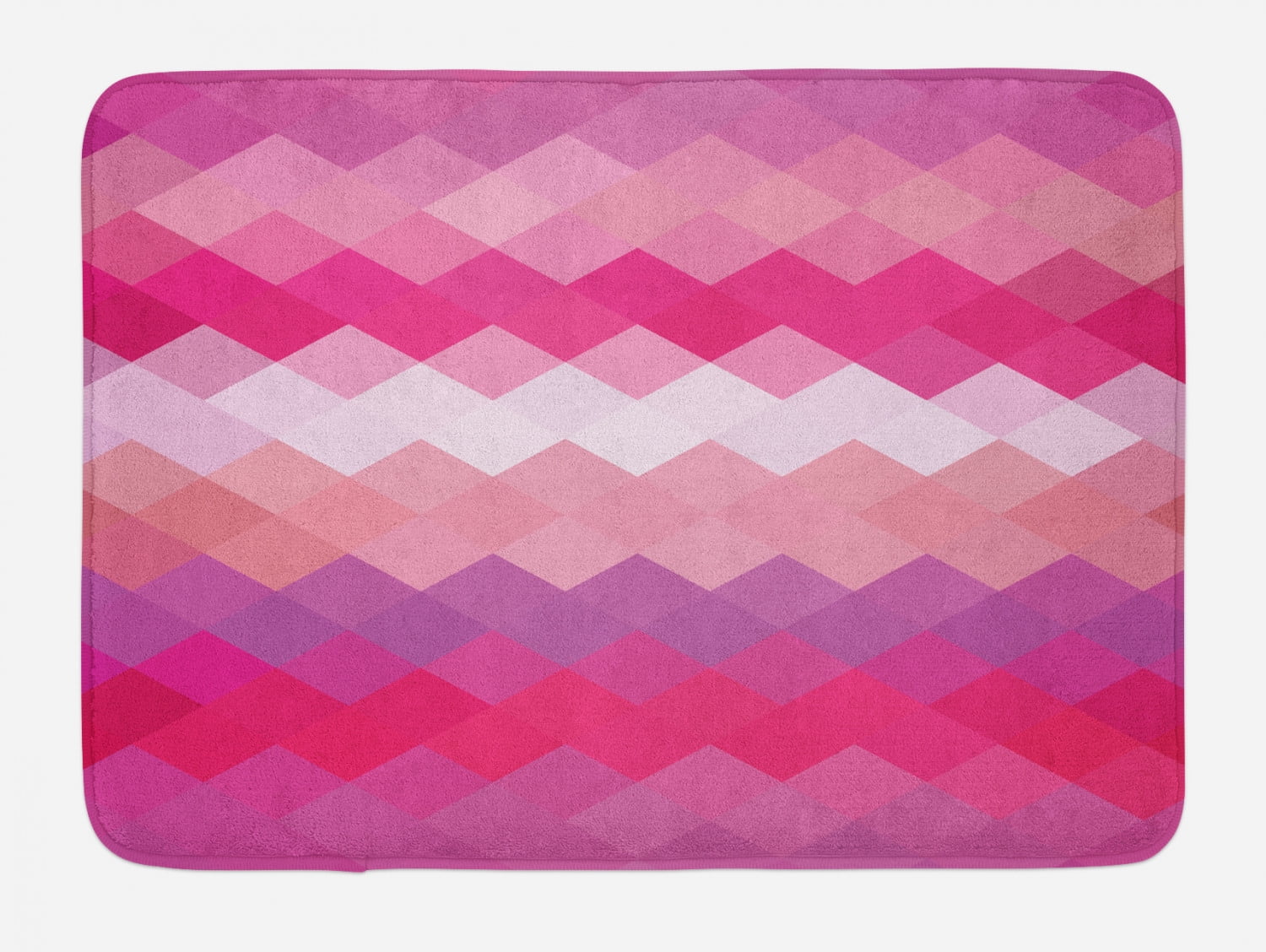 Hot Pink Bath Mat, Classical Simple Modern Design with Vibrant Colored ...