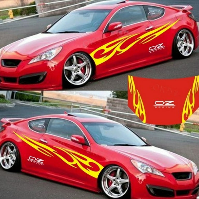 Vinyl Flame Graphics Car