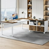 Tribesigns L Shaped Executive Desk with File Drawer Cabinet and Storage ...