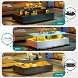 LED Coffee Table with Storage, High Glossy LED Coffee Tables for Living ...