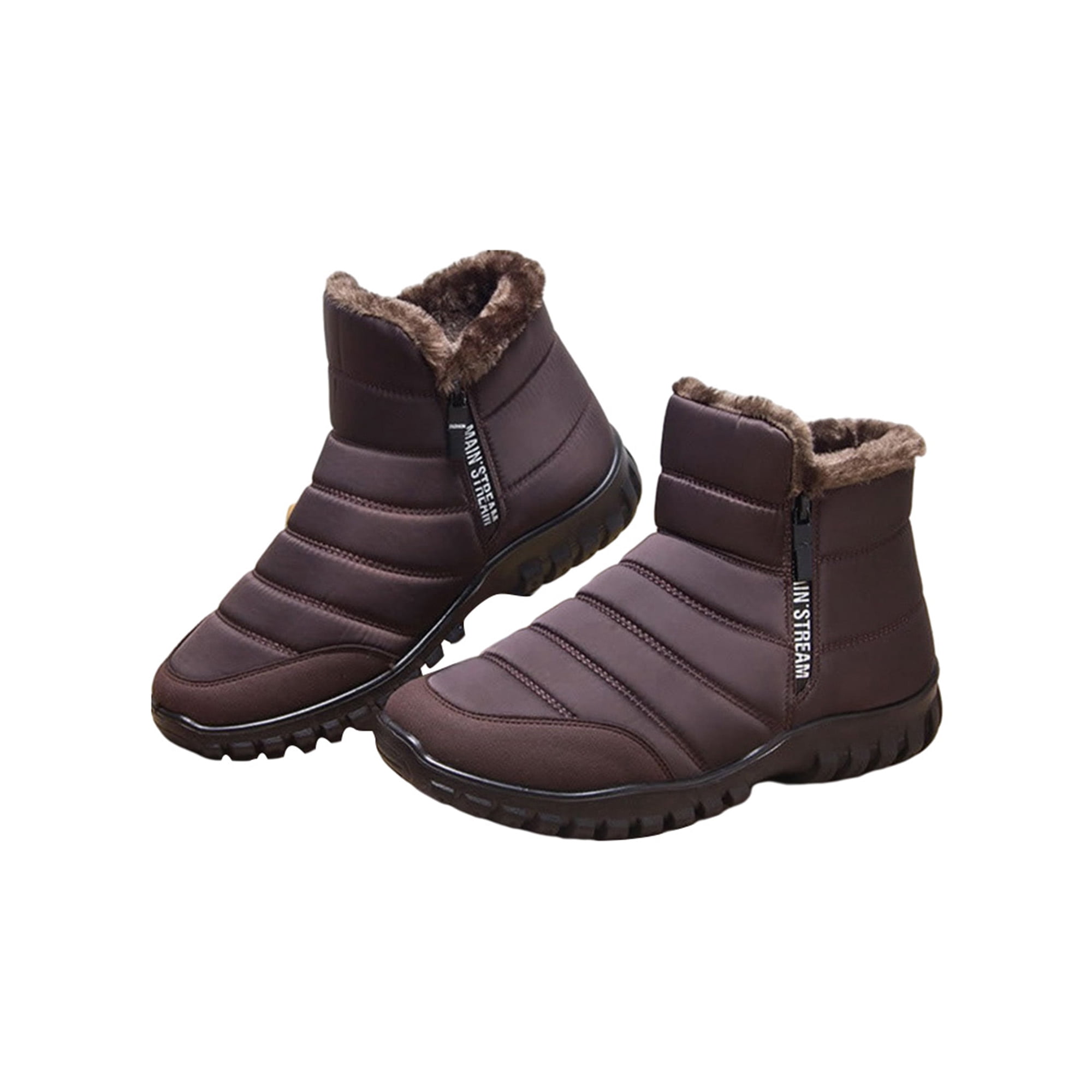 Click here for Woobling Men Winter Boot Zip Up Ankle Bootie Plush... prices