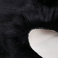 PiccoCasa Faux Fur Area Rug Fluffy Rug Plush Decorative Rug, Black 3x3 ...