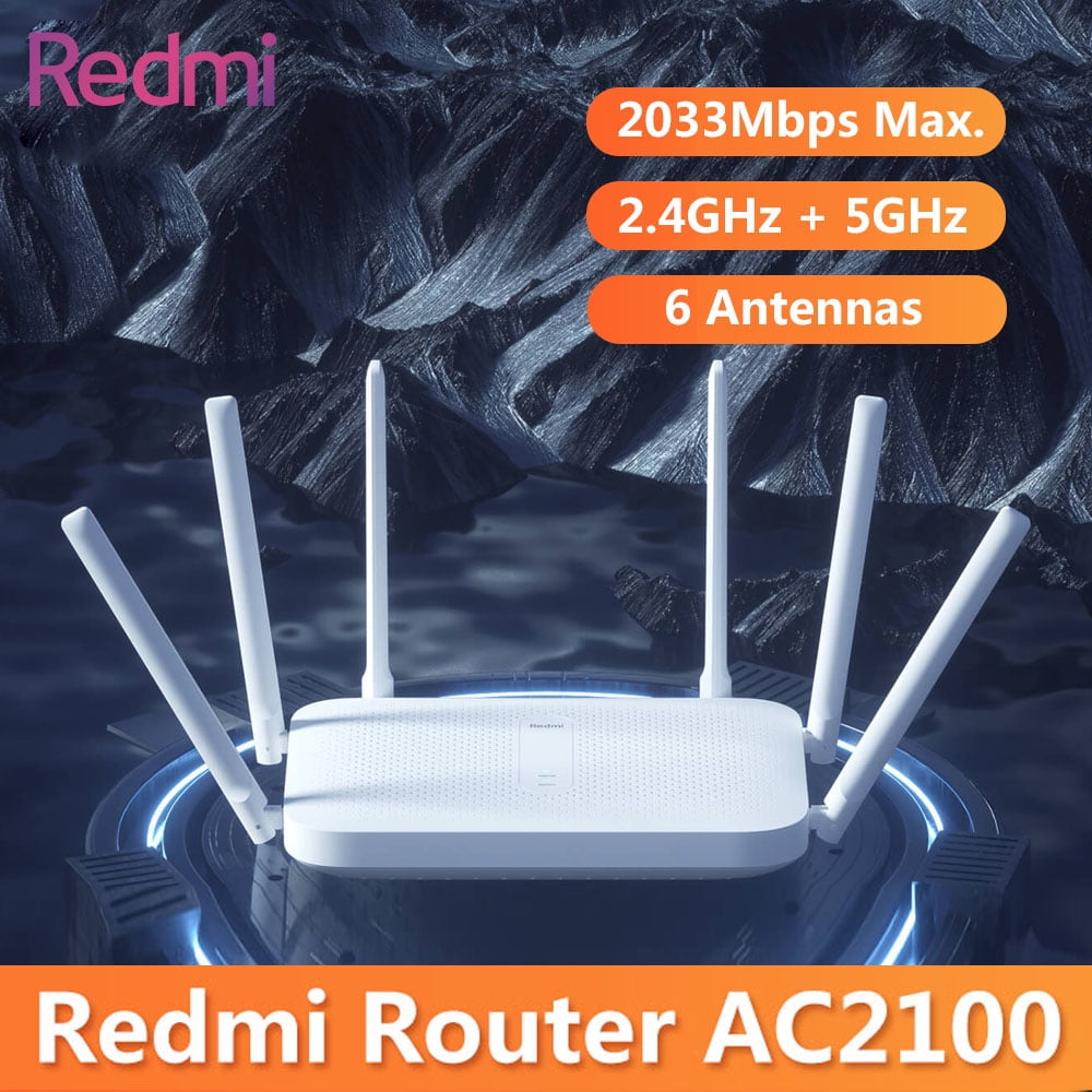 Router Redmi AC2100 2.4GHz 5GHz 2033Mbps Router Gigabit 6 Antenas ...