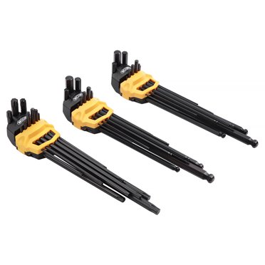American Mutt Tools L-Key Allen Wrench Tool Hex Key Set - Includes Metric & SAE Long Arm Ball ...