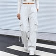 Cargo Pants Women Baggy Y2k Streetwear Wide Leg Floor-Length Pants with ...
