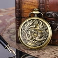 ManChDa Dragon Pocket Watches for Men Mechanical Copper Roman Numberals ...