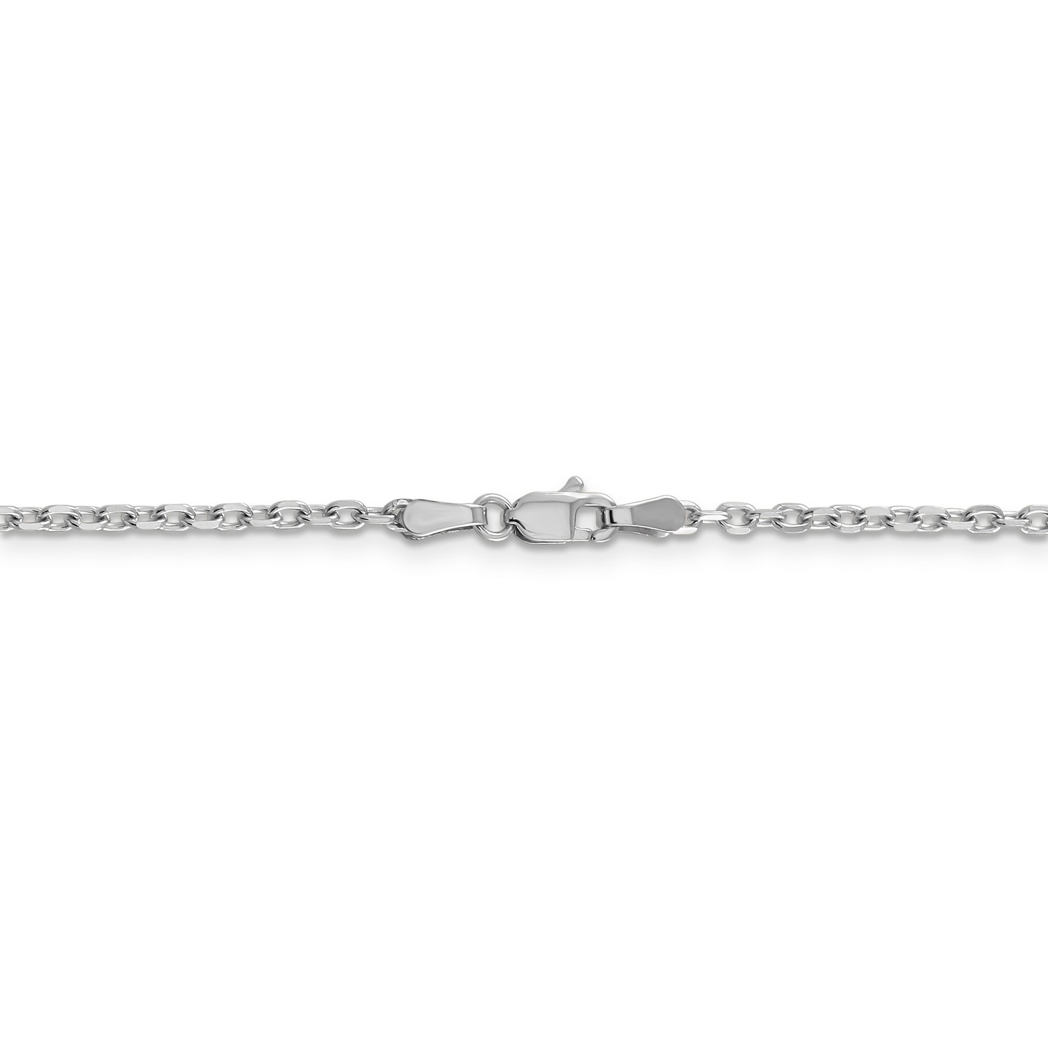 Round Link Diamond-Cut Cable Chain Necklace in Real 14k White Gold ...