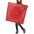 MTL Unisex Adult Gigantic 35 x 35 inch Grande Paisley Cotton Red ...