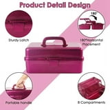 Glitter Pink & Craft Tool Storage Box,3-Layer Stackable Carry Tackle ...