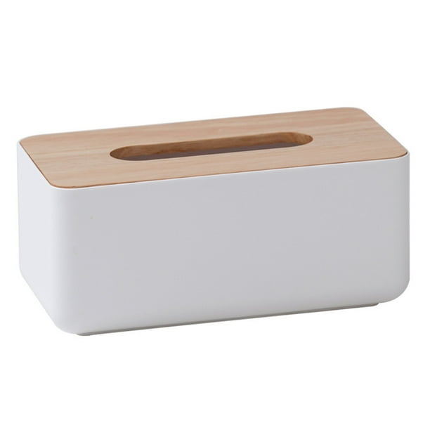 Wood Tissue Box Cover for Disposable Paper Facial Tissues, Wooden ...
