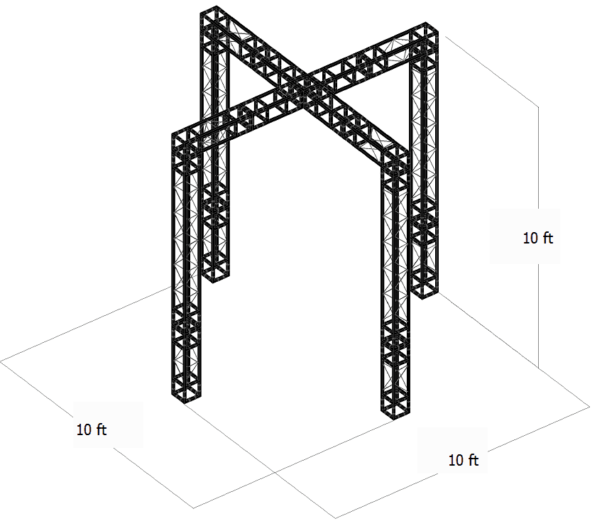 Trade Show Booth Trusses DJ Stage 10ftx10ftx10ft Metal Black Truss box ...