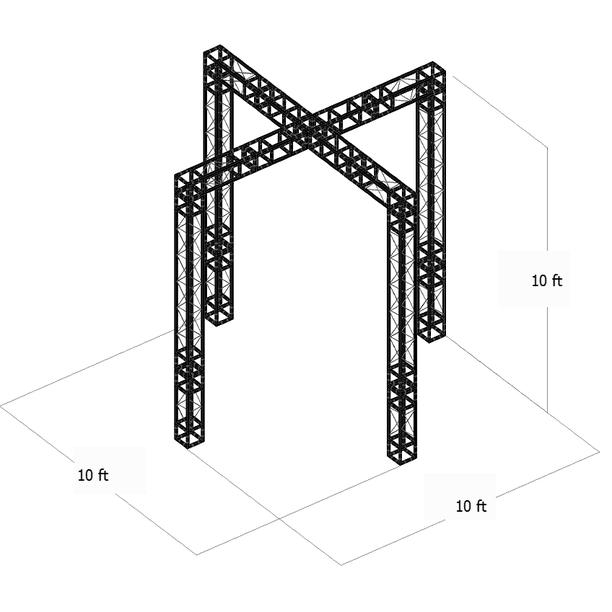 Trade Show Booth Trusses DJ Stage 10ftx10ftx10ft Metal Black Truss box ...