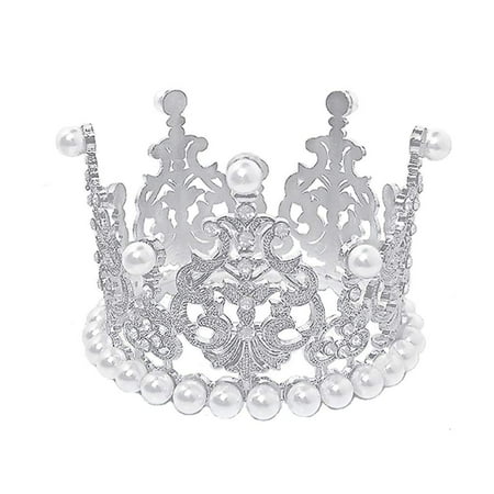 Cake Crown Topper Mini Birthday Crown Cake Topper Pearl Tiara Princess ...