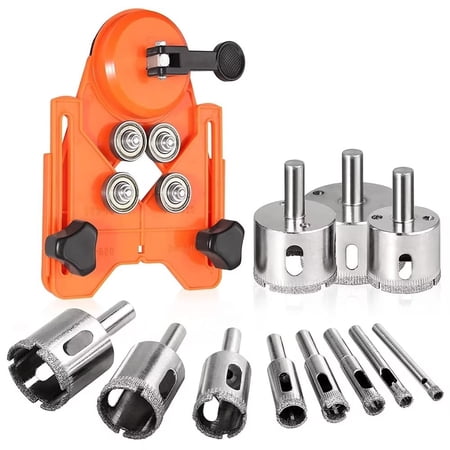 HUSERYT Diamond Hole Saw, Adjustable Hole Saw Tile Punch Locator with ...