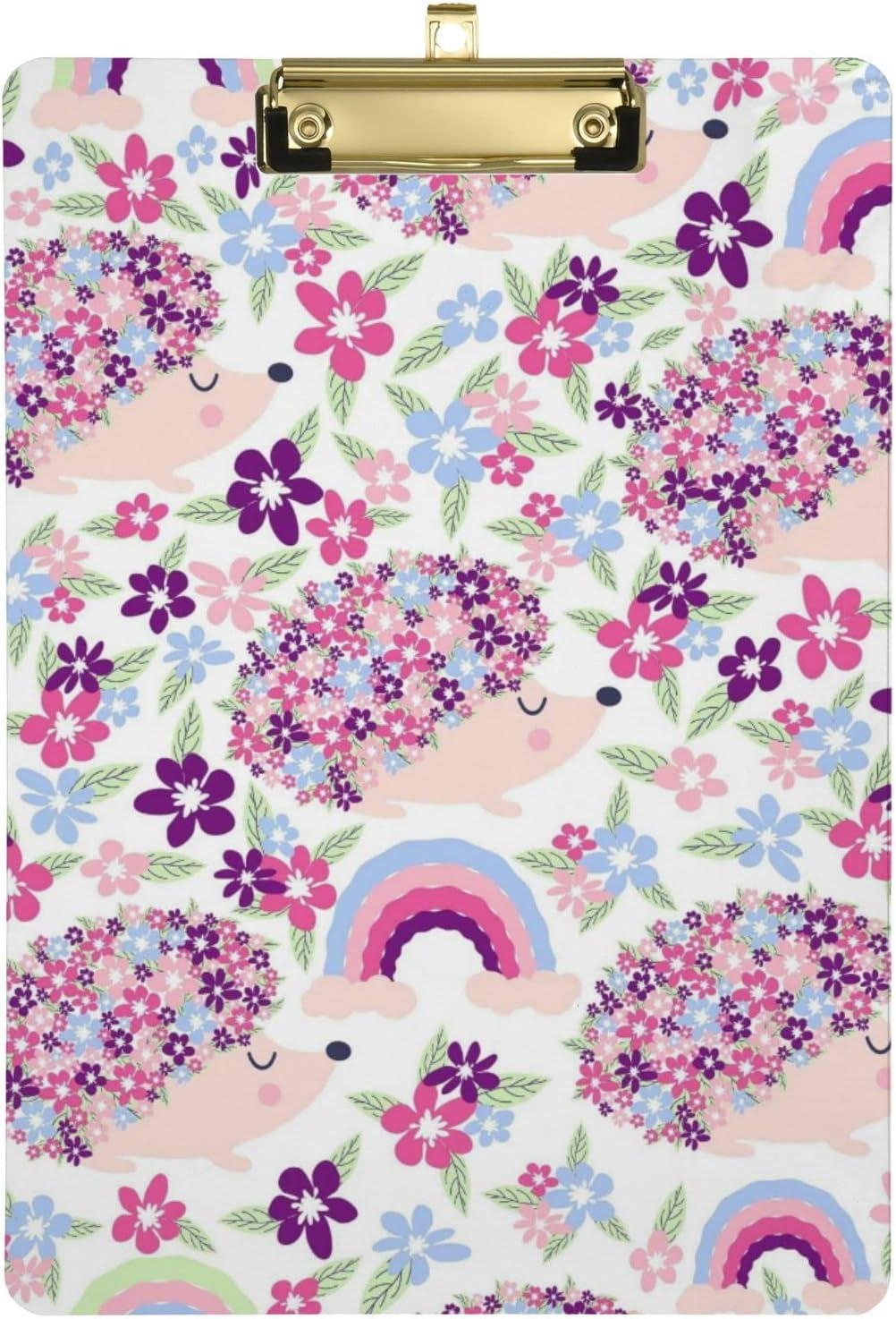 FMSHPON FlowersCute Hedgehogs Rainbow Clipboard Hardboard Wood Nursing ...