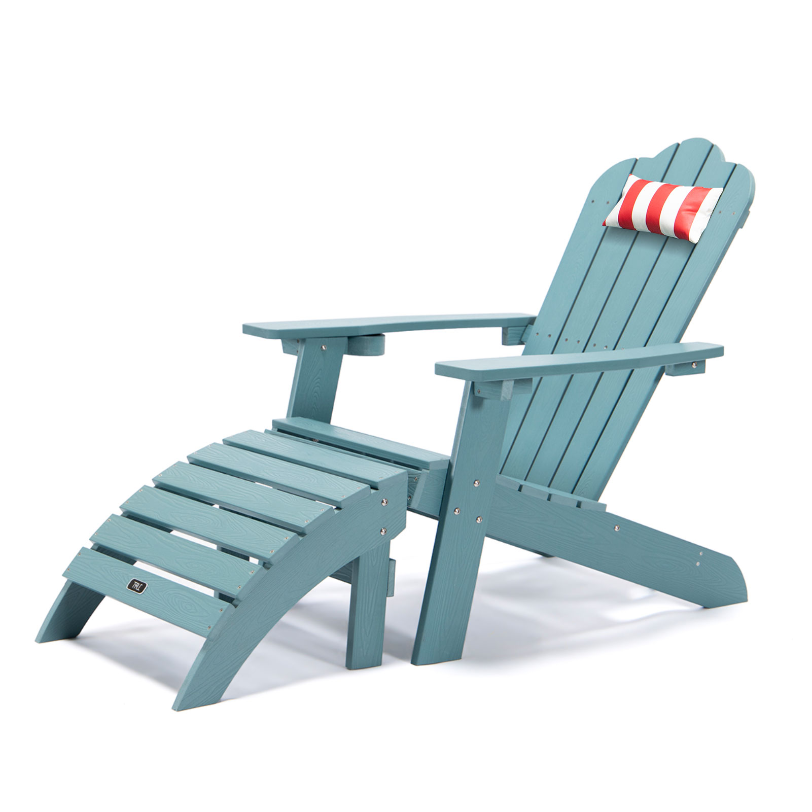 Adirondack Chair Ottoman Set,Plastic Wood Adirondack Chairs with Cup ...