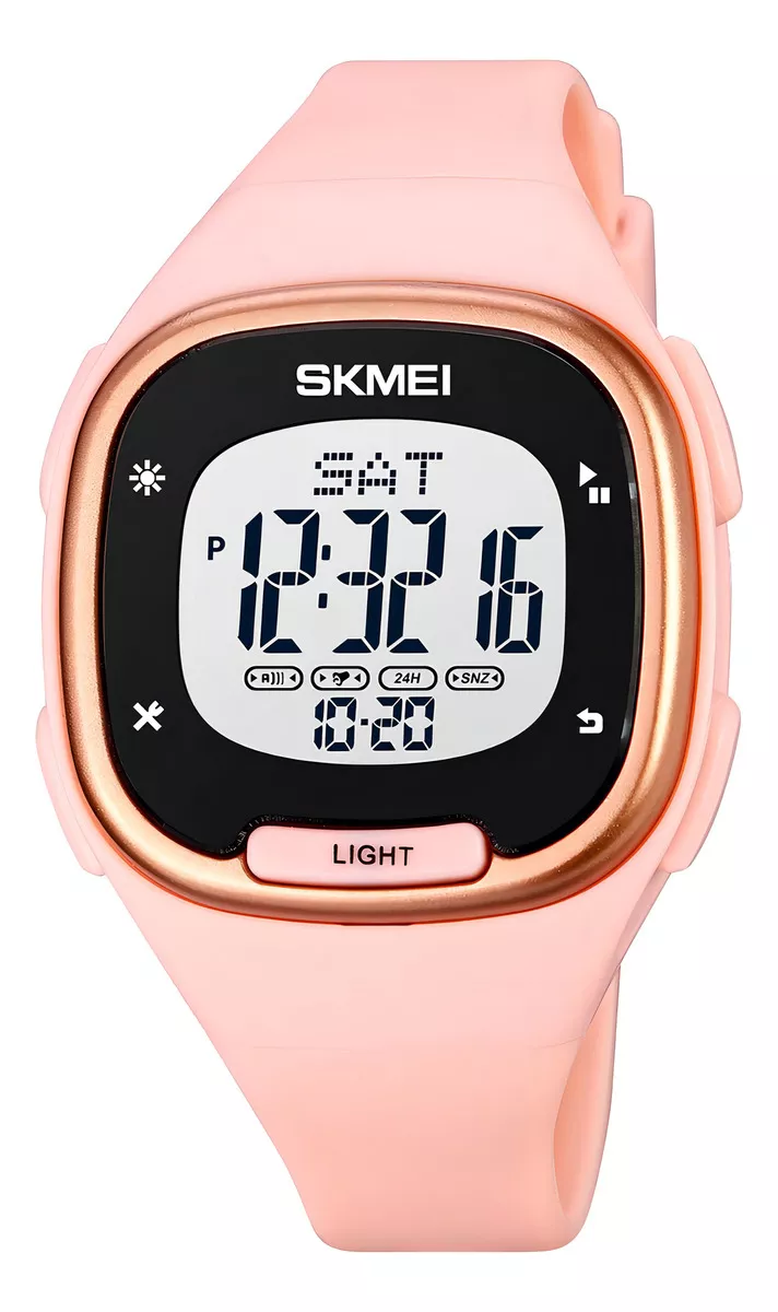 Reloj pulsera digital Skmei 1959 con correa de goma color rosa - fondo ...