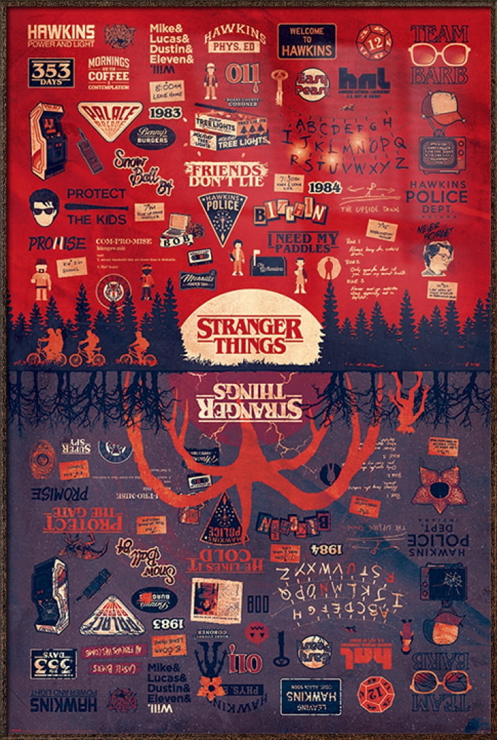 Stranger Things - Framed TV Show Poster / Print (Infographic - Quotes ...