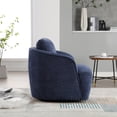 Navy 30.3"W Swivel Barrel Chair, Comfy Round Accent Single Sofa Chair ...